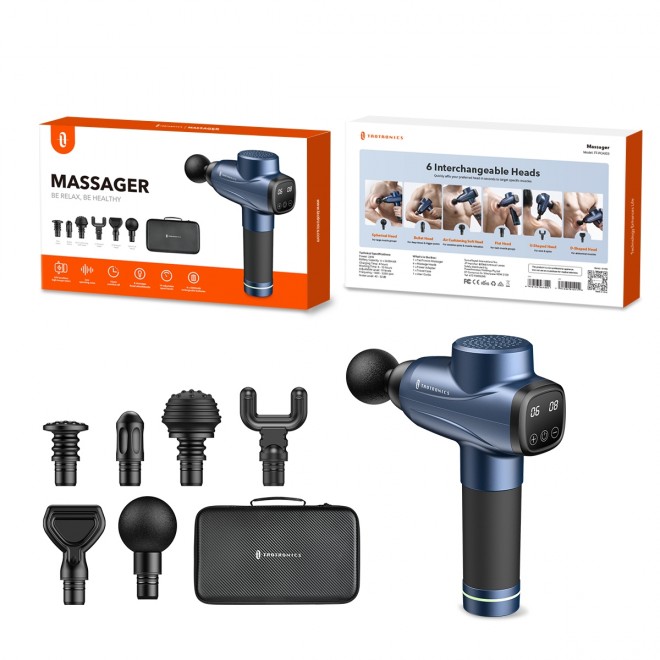 TaoTronics Massage Gun Percussion Massager with 10 Levels TT-PCA003 ...