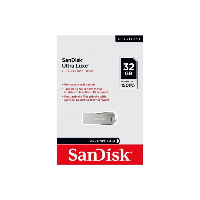 SANDISK SDCZ74-032G-G46 32G ULTRA LUXE PEN DRIVE 150MB USB 3.0 METAL ...