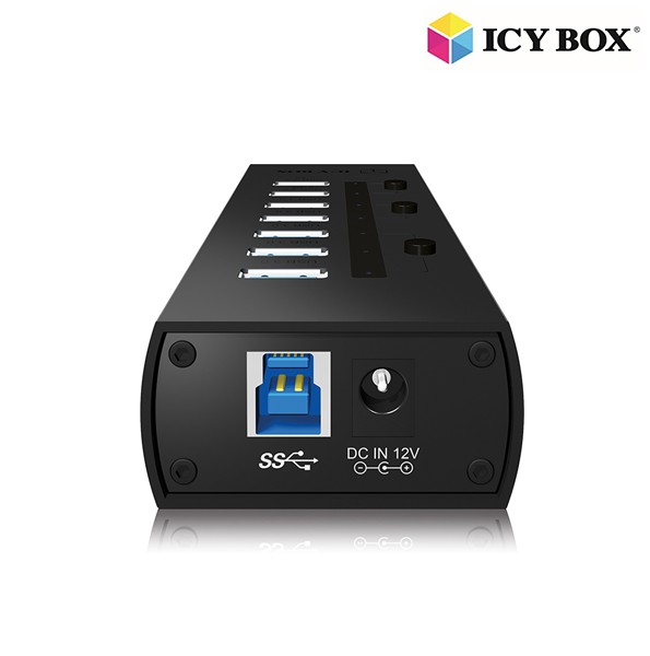ICY BOX IB-AC6702 7-Port USB 3.0 Hub with 7 charging ports - PowerhousePC