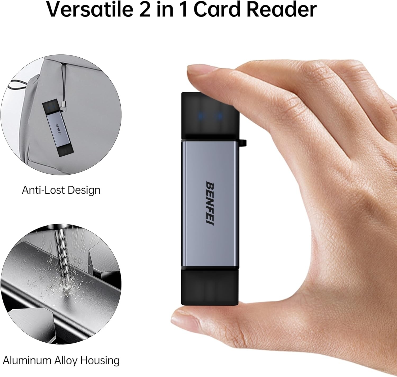 BENFEI SD Card Reader, USB C to SD Micro SD Card Memory Card Adapter ...