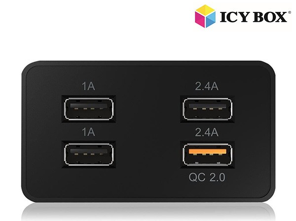 ICY BOX IB-CH403 4-Port USB Fast Charging Device - PowerhousePC