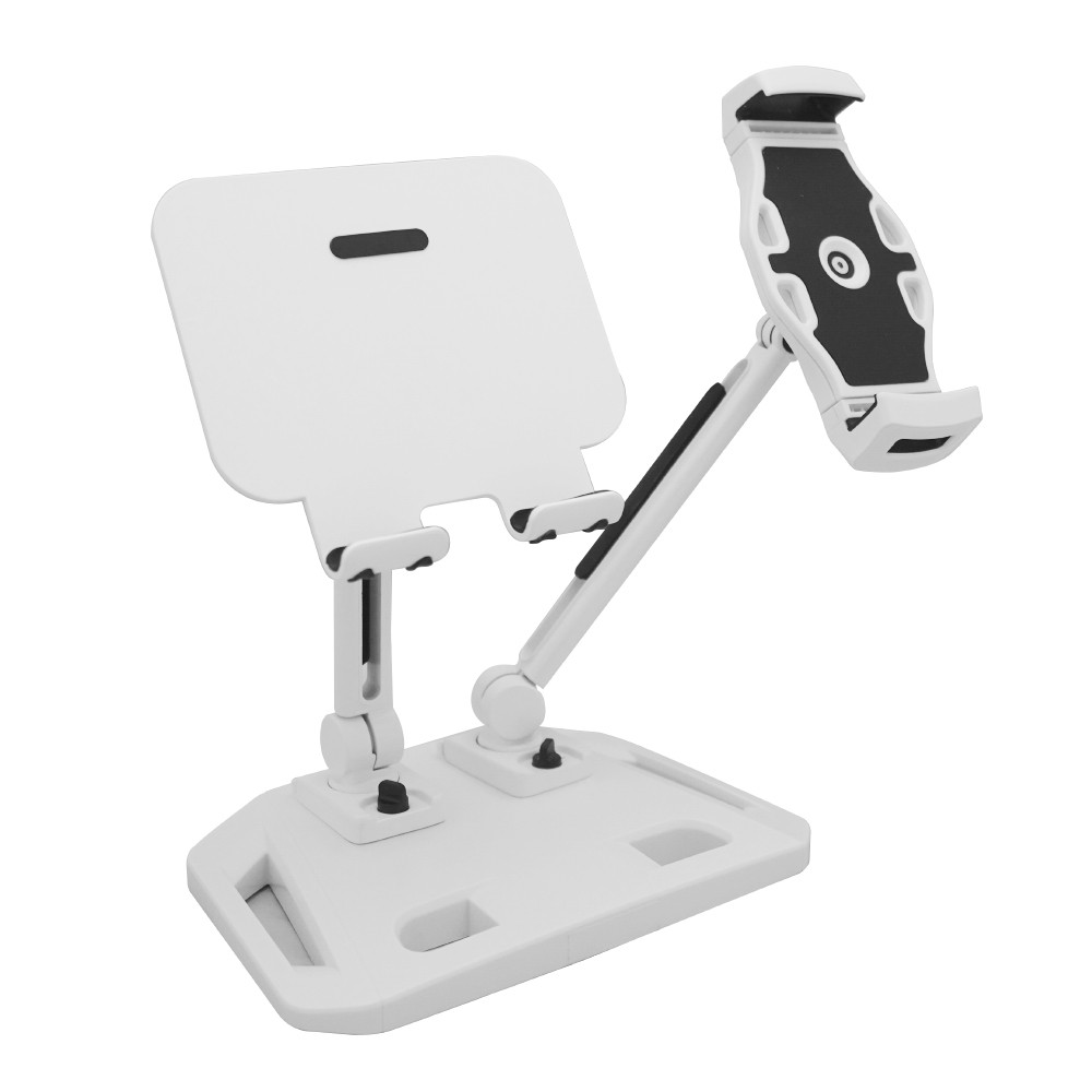 Universal and Adjustable Double Arm Stand Holder White - PowerhousePC