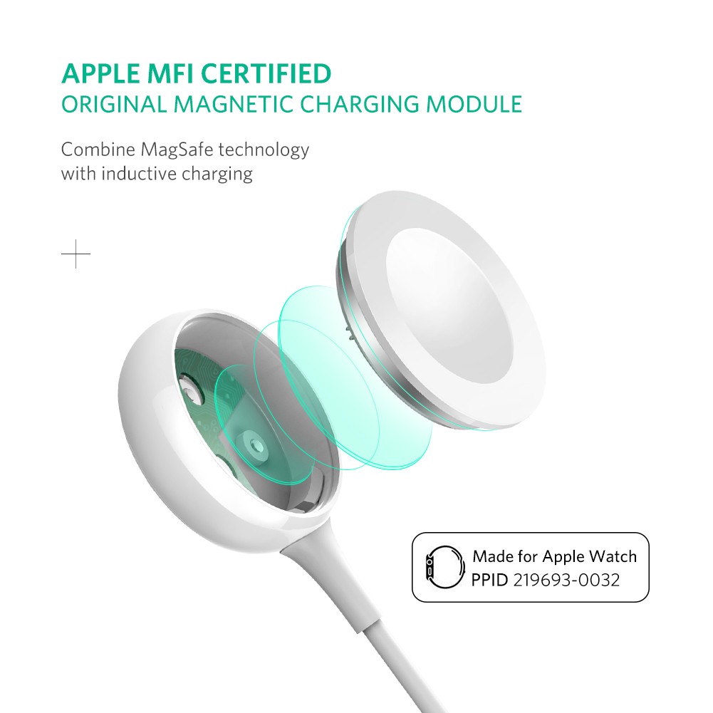 UGreen Apple Watch Magenatic Charger White 50518 - PowerhousePC