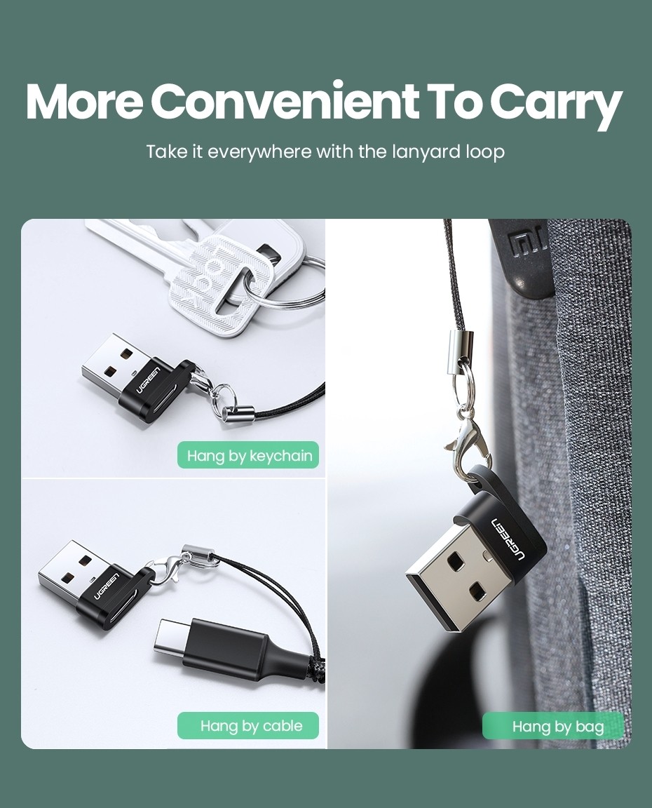 UGREEN 50568 USB-C 3.1 Female to USB-A 2.0 Male Adapter - PowerhousePC