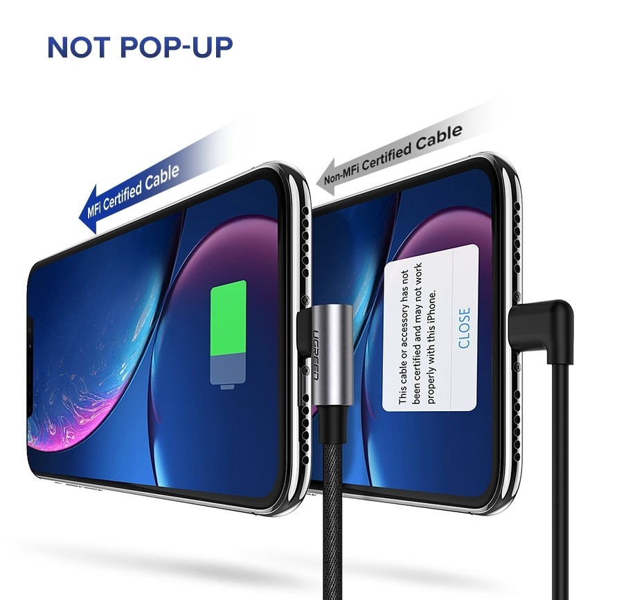 UGREEN 60521 USB-A to 8-pin Lightning 90 Degree Angel Cable 1M ...