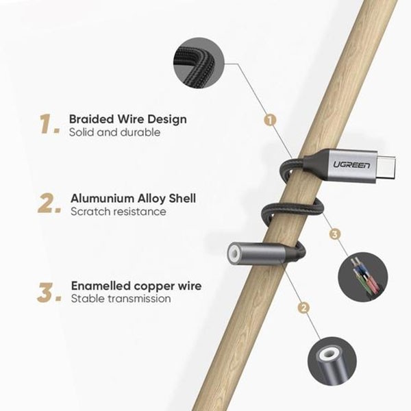 UGREEN 80154 USB-C to 3.5mm Headphone Adapter - PowerhousePC