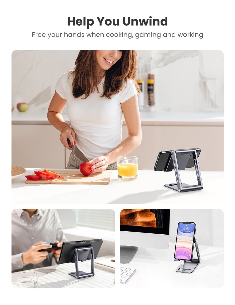 UGREEN 80708 Adjustable Aluminum Phone Holder - PowerhousePC