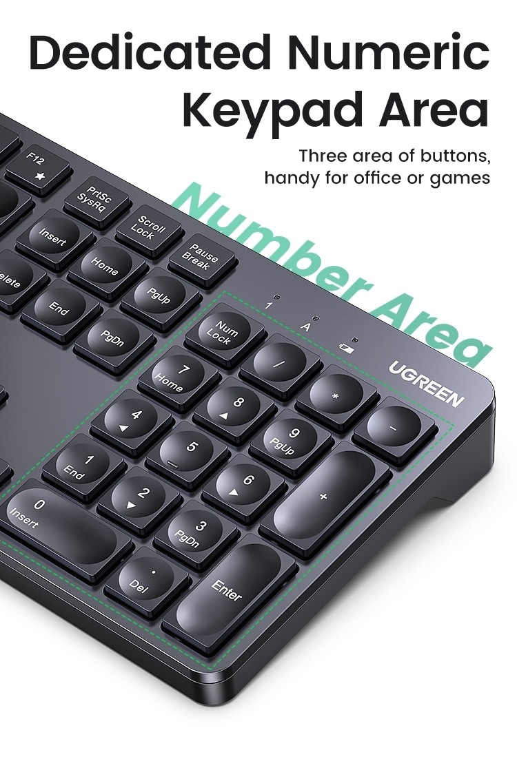 UGREEN 90250 104-Key layout 2.4G Wireless Keyboard - PowerhousePC