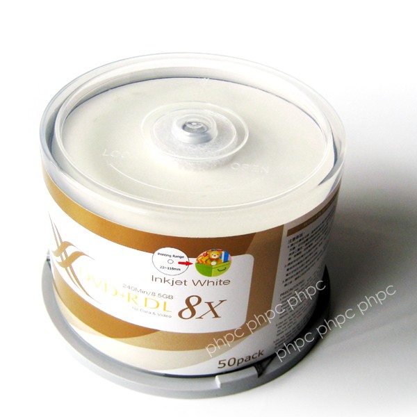 Ritek Ridata DVD+R Double Layer 8x Whitetop Printable 50pcs - PowerhousePC