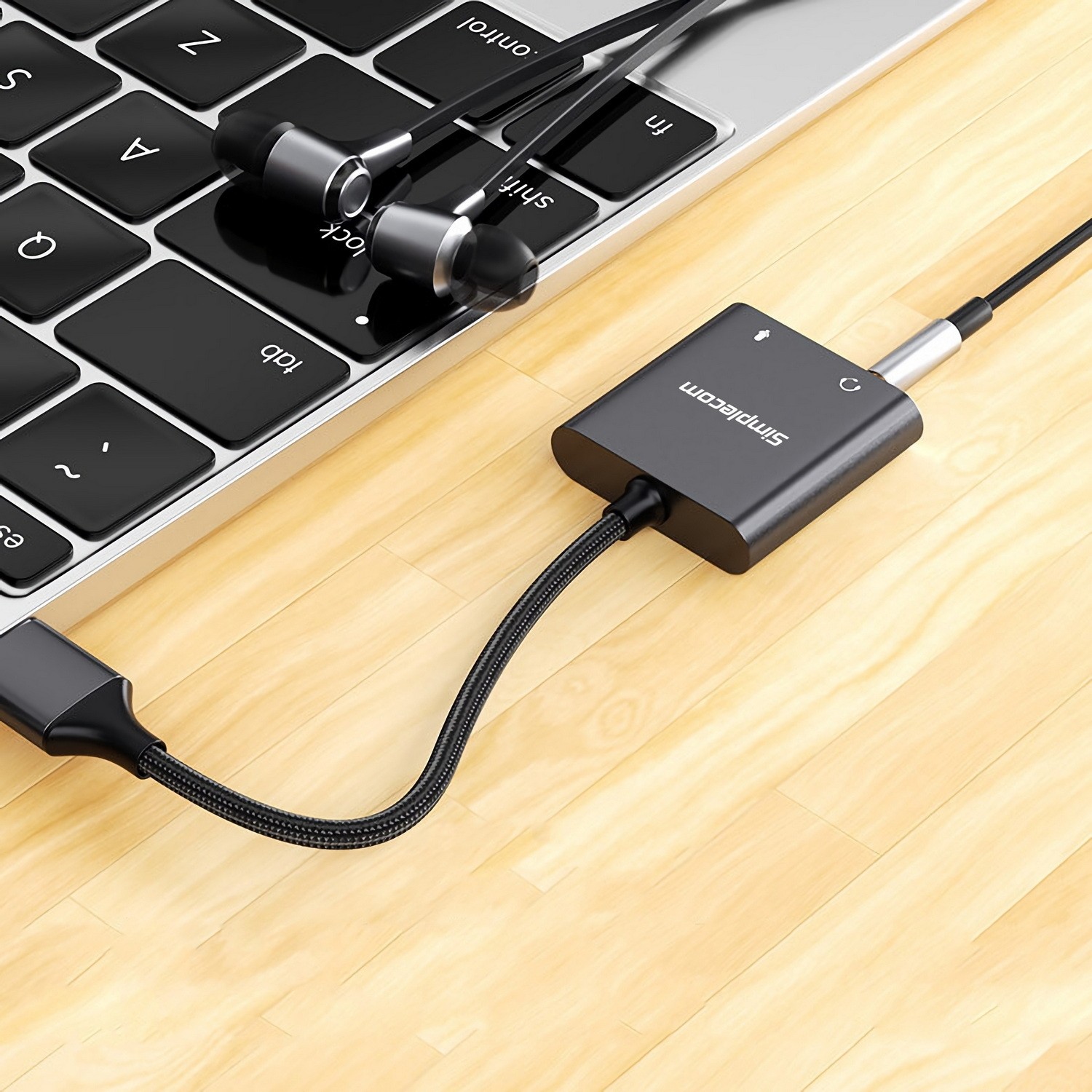 Simplecom CA152 USB to 3.5mm Audio and Microphone Sound Card Adapter ...