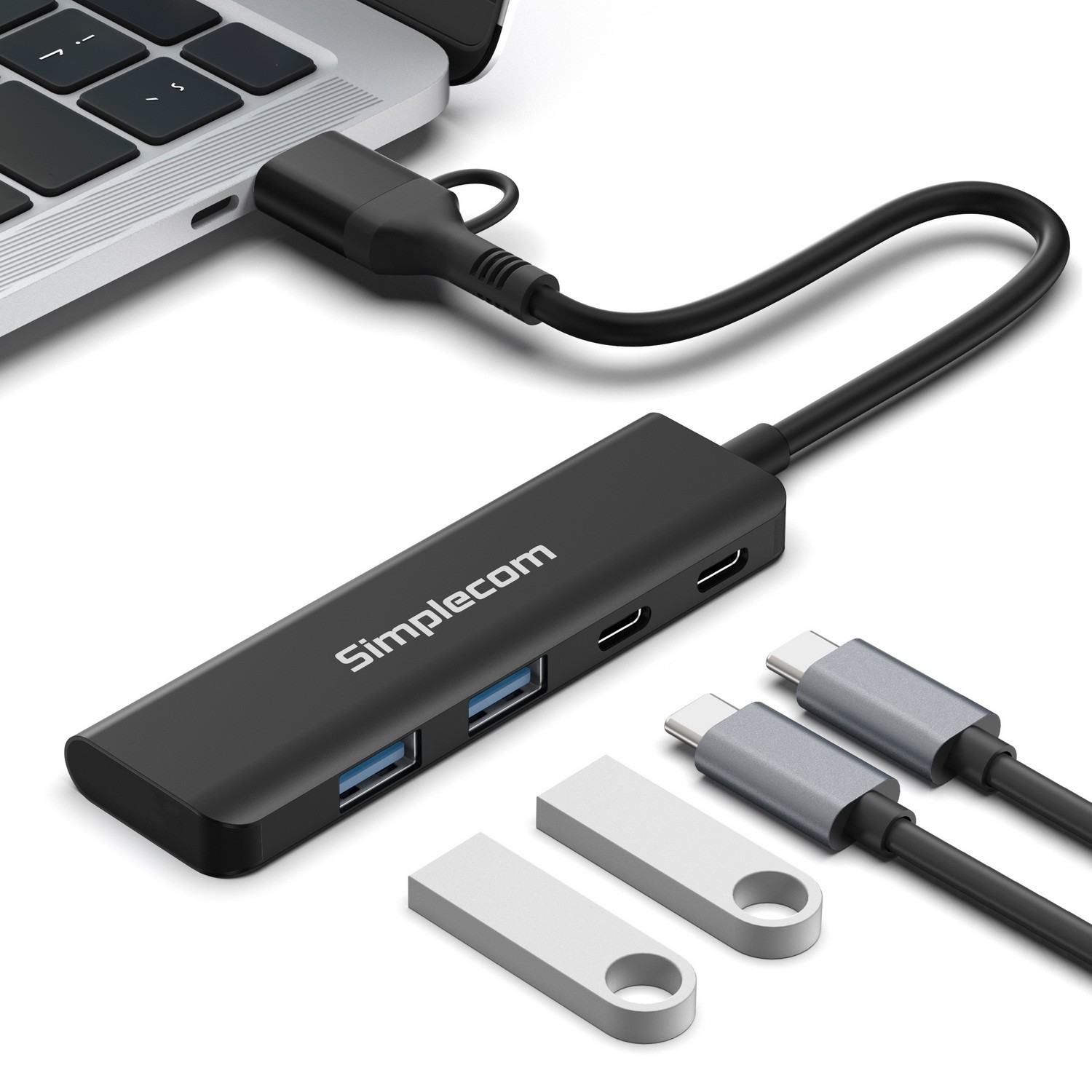 Simplecom CH385 SuperSpeed USB-A and USB-C 4-Port Combo Hub USB 3.2 Gen ...