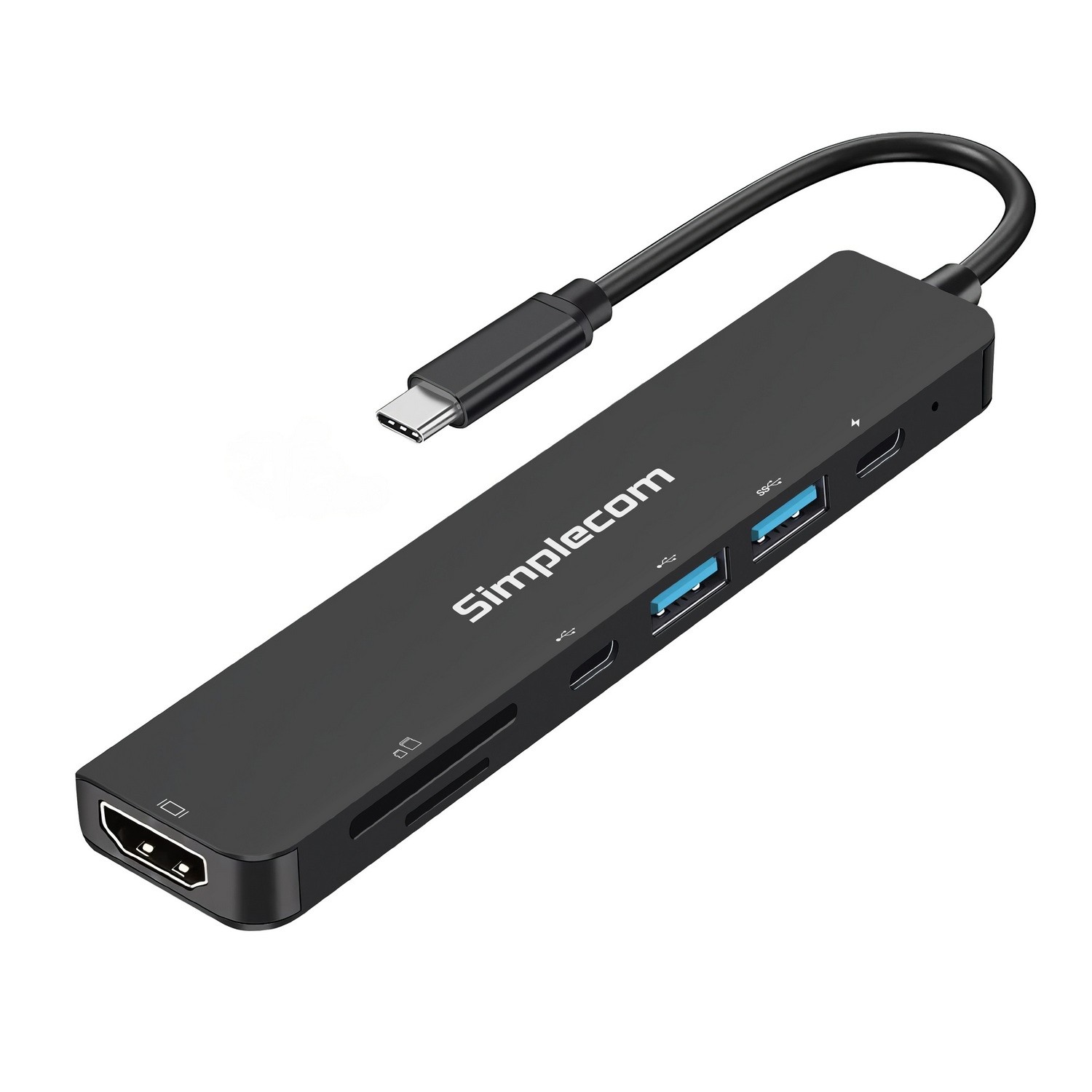 Simplecom CH547 USB-C 7-in-1 Multiport Adapter USB Hub HDMI Card Reader ...