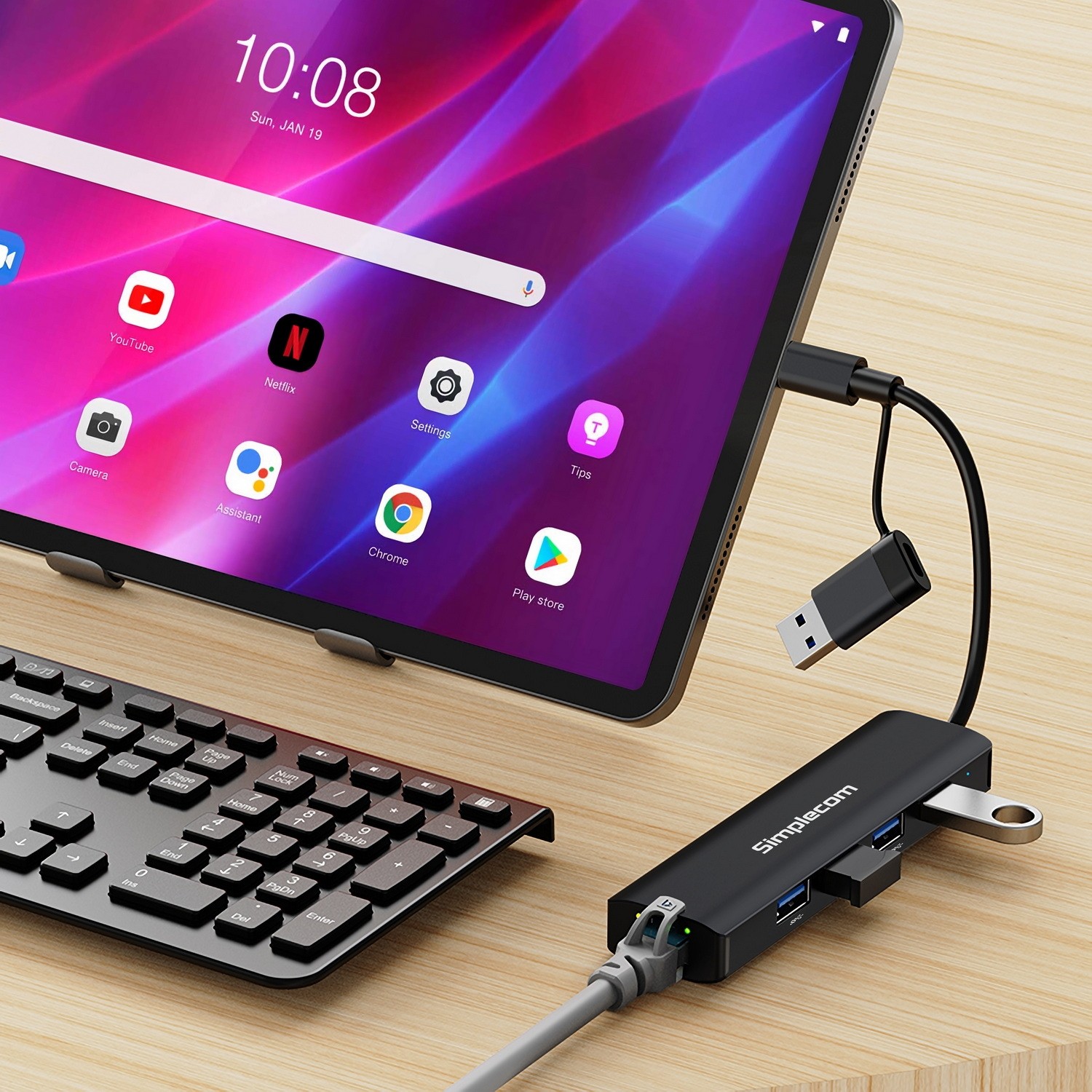Simplecom CHN436 USB-C and USB-A to 4-Port USB HUB with Gigabit ...