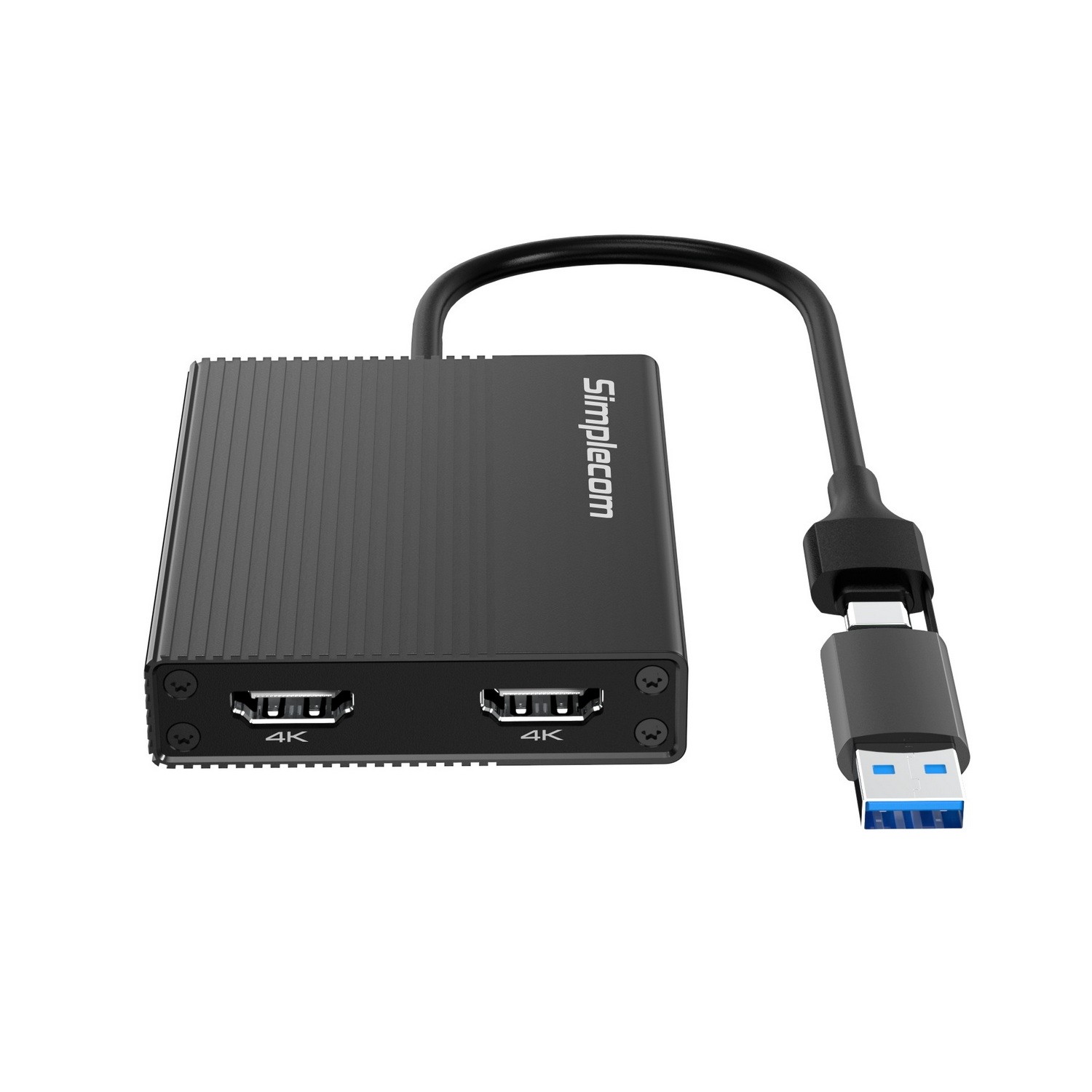 Simplecom DA369 USB 3.0 or USB-C to Dual 4K HDMI 2.0 Display Adapter ...
