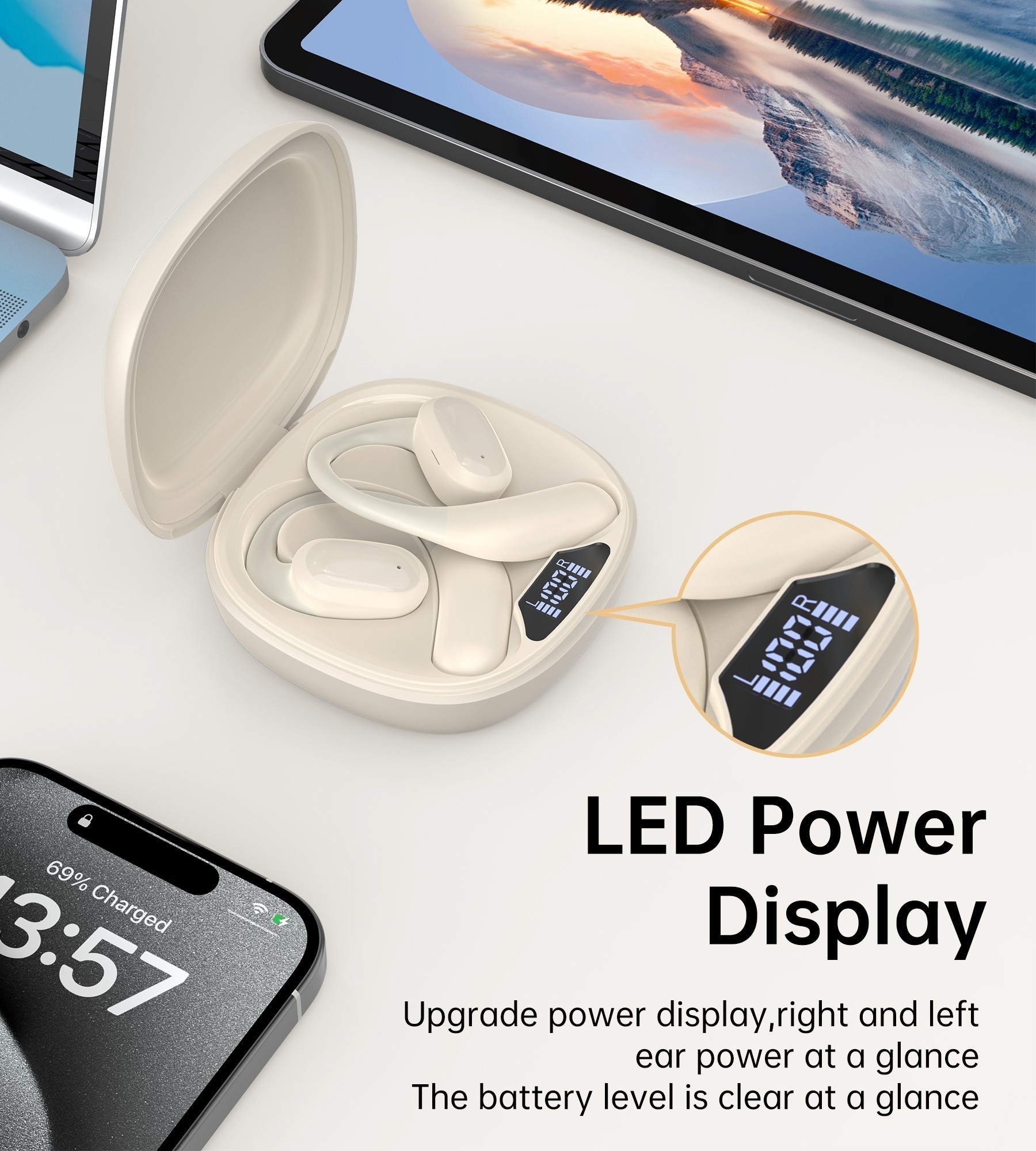 CHOETECH BH-T25 OWS Painless New Concept Bluetooth Earbuds V5.3 TWS ...