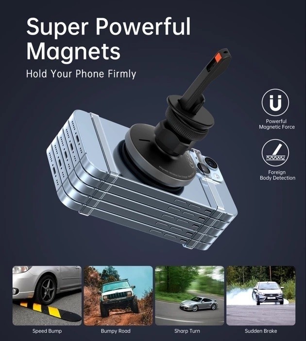 CHOETECH T205-F 15W Magnetic Car Charger Holder with LED Light (PC ...