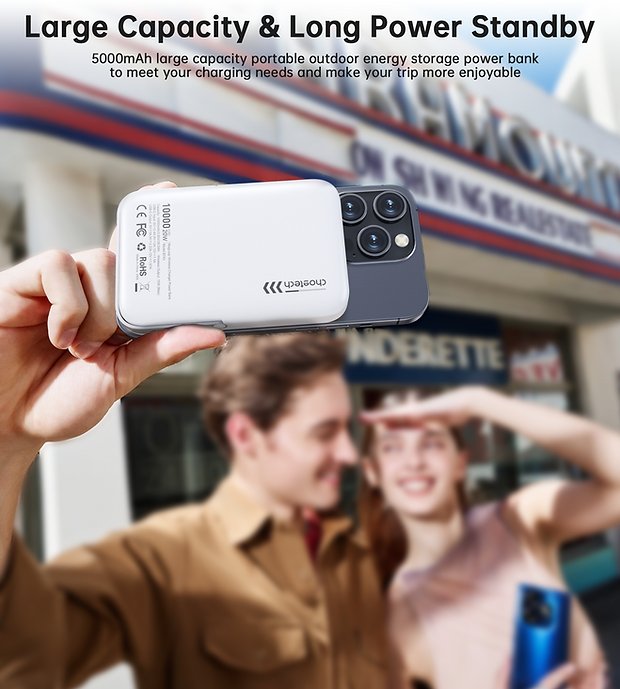 CHOETECH B743-WH 10000mAh PD20W Magnetic Power Bank with Holder White ...