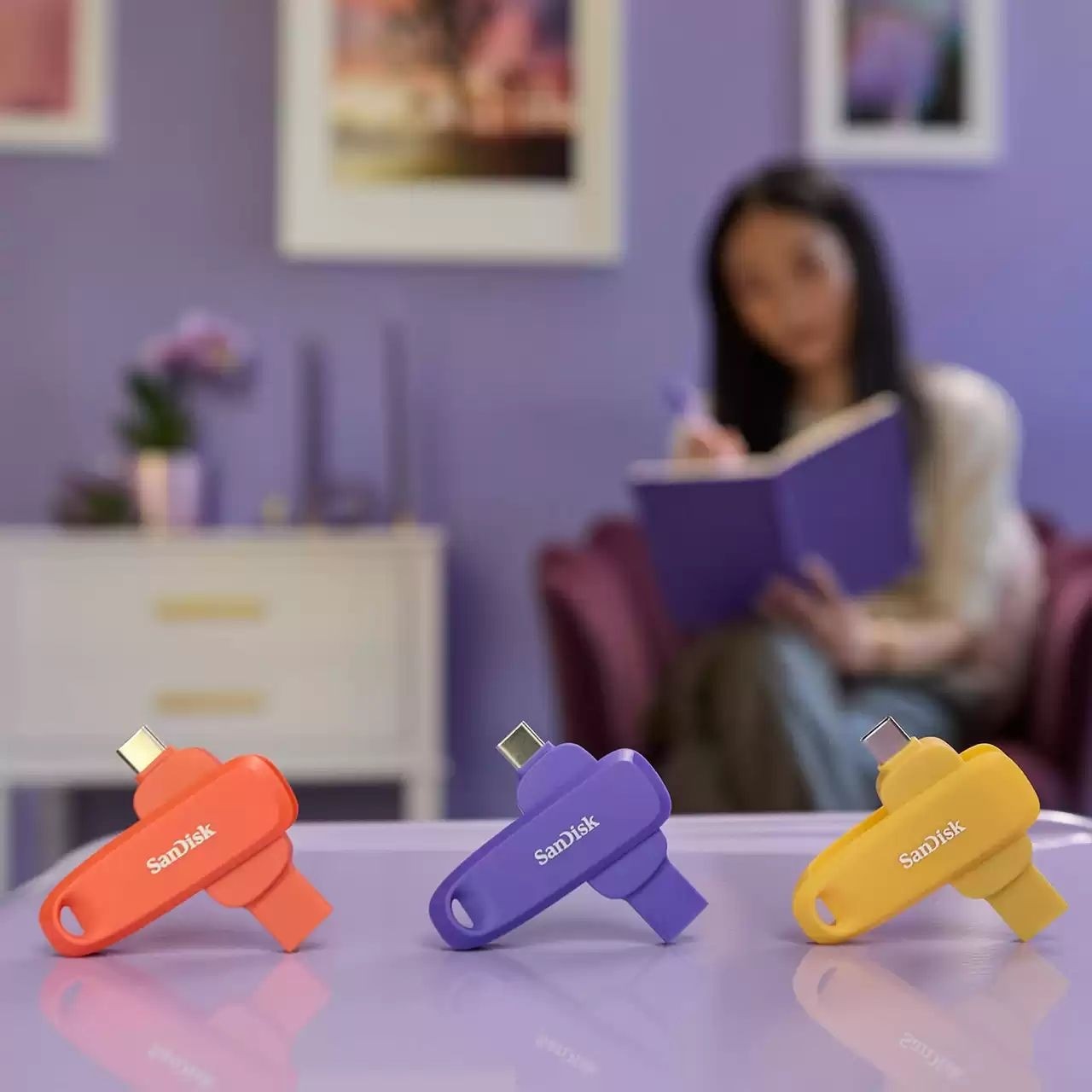 SanDisk 256GB Phone Dual Drive USB3.2 Type C+A Purple Opulence (SDDDC6 ...