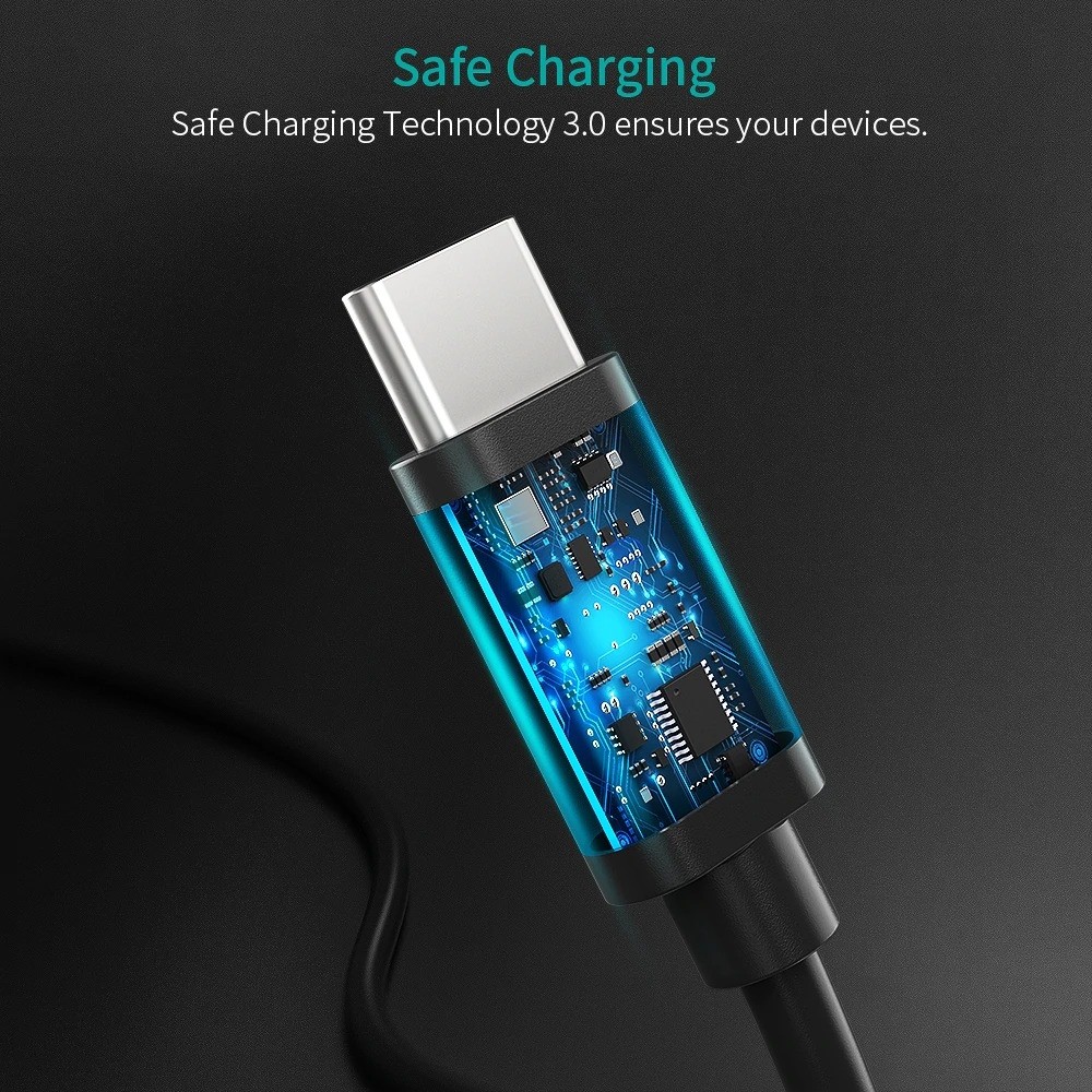 CHOETECH CC0003 USB-C to USB-C Cable 2M Black - PowerhousePC