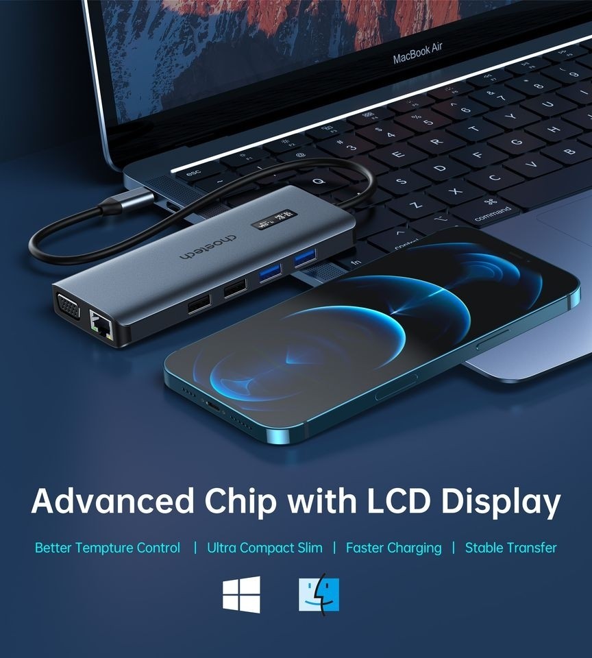 CHOETECH HUB-M26 12-in-1 USB-C Multiport Adapter - PowerhousePC