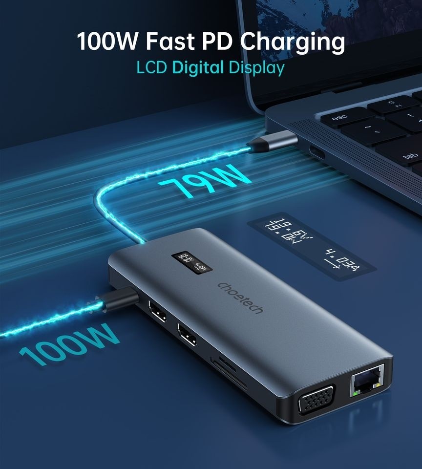 CHOETECH HUB-M26 12-in-1 USB-C Multiport Adapter - PowerhousePC