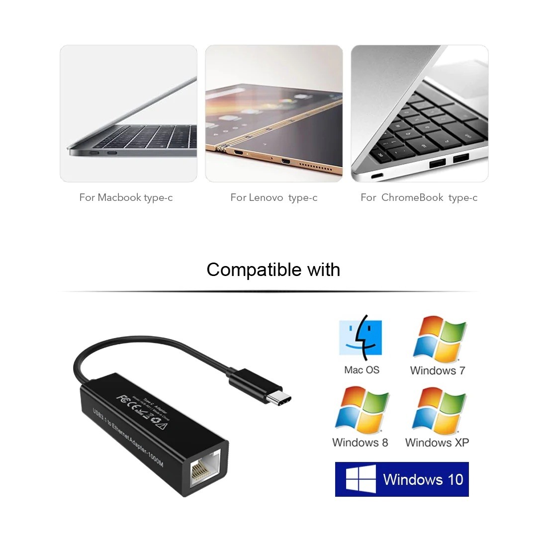 Choetech Hub R01 Usb 3 1 Type C To Rj45 Gigabit Ethernet Adapter