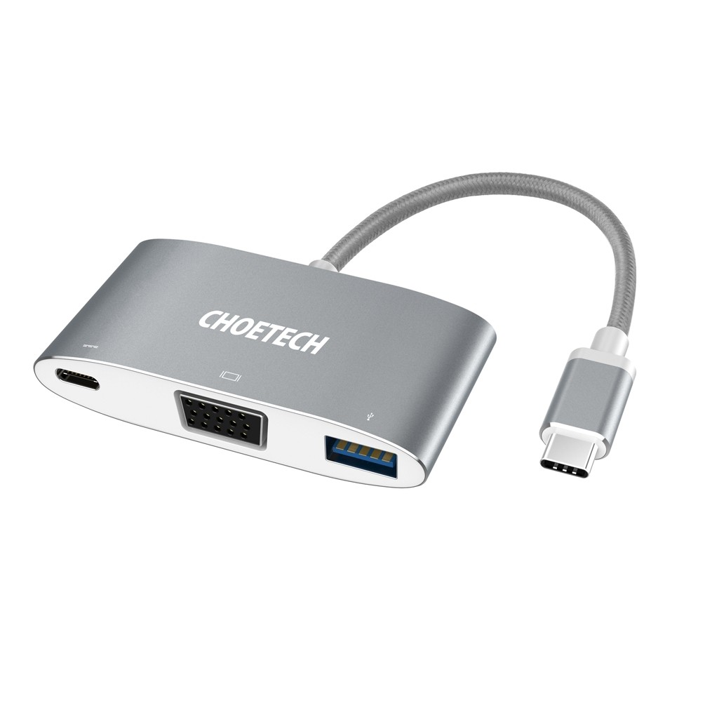 CHOETECH HUB-V02 USB-C to VGA & USB Multiport Adapter - PowerhousePC