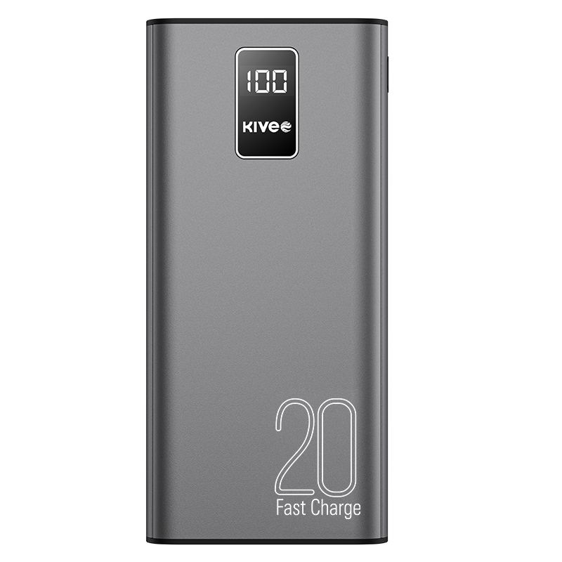 KIVEE PT23 20000mAh Power Bank with Digital Display Black - PowerhousePC