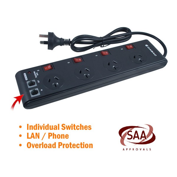 4 Way Powerboard with Individual Switches - PowerhousePC