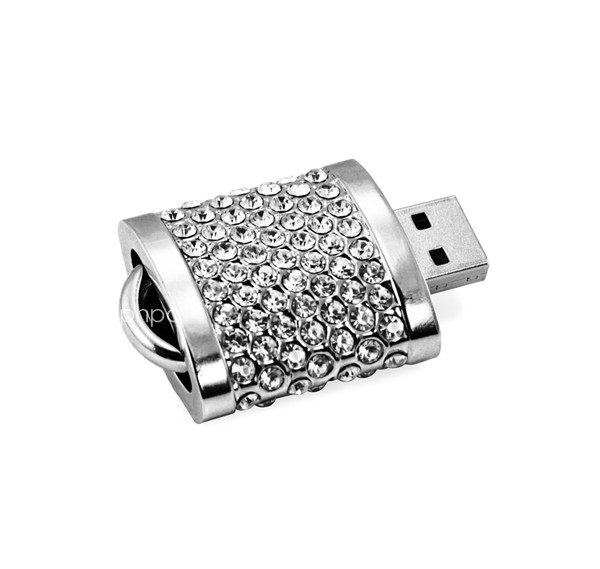 16GB Crystal Lock Pendant USB Flash Drive Pen Stick Memory (Silver ...