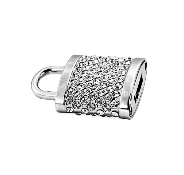 16GB Crystal Lock Pendant USB Flash Drive Pen Stick Memory (Silver ...