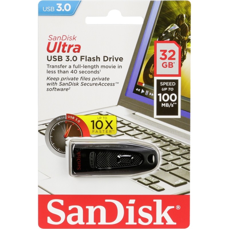SanDisk Ultra CZ48 32G USB 3.0 Flash Drive (SDCZ48-032G) - PowerhousePC