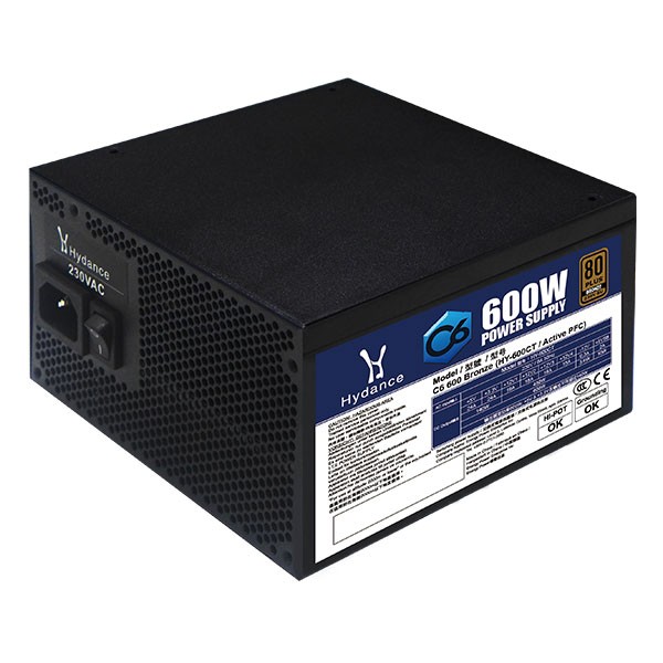 HYDANCE 600w HY-600CT 80plus Bronze Certified PSU - PowerhousePC