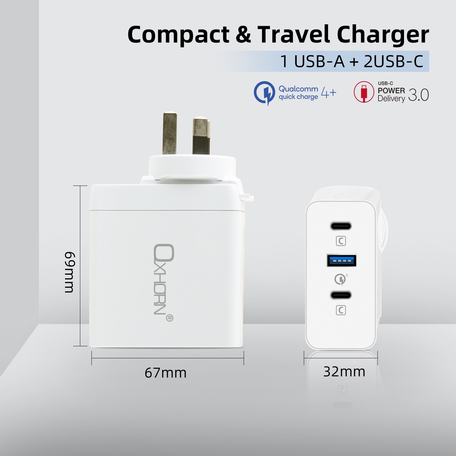 Oxhorn Type C GaN Charger 100w - PowerhousePC