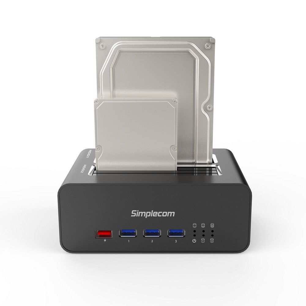 Simplecom SD352 USB 3.0 to Dual SATA Aluminium Docking Station with 3 ...
