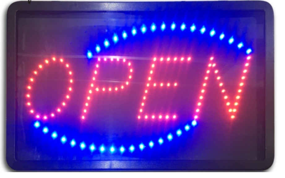 CHOSEN BRANDED " OPEN" LED SIGN BOARD 56X33CM - PowerhousePC